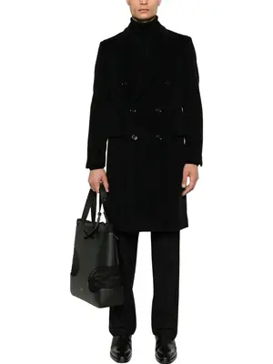 LARDINI Virgin Wool Coat - Black