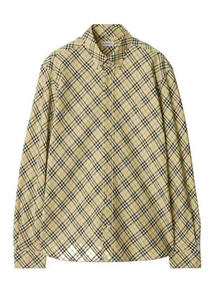 Burberry Checked Cotton Shirt - Neutrals