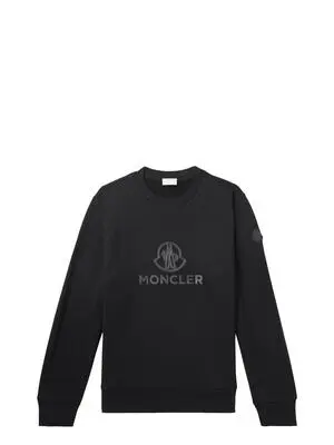Moncler Logo-appliquéd Cotton And Cashmere-blend Sweatshirt - Black