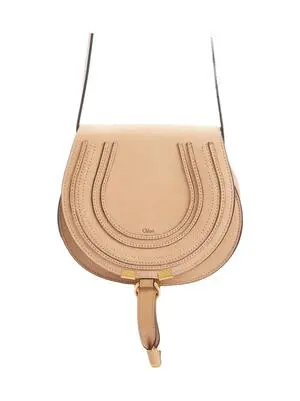 Chloé Small Marcie Leather Crossbody Bag Milky Brown