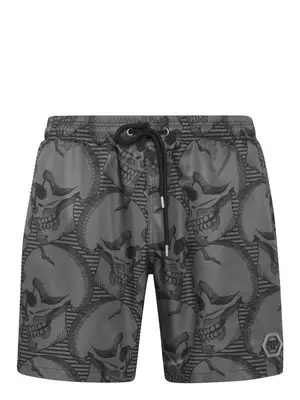 Philipp Plein Skull-print Swim Shorts - Grey