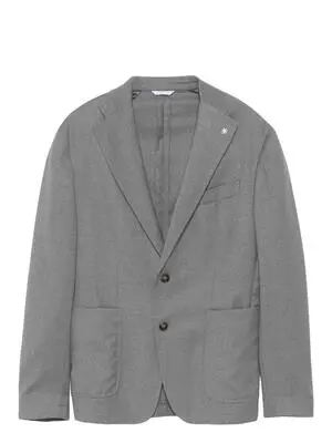 MANUEL RITZ Brooch-detail Blazer - Grey