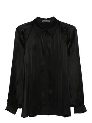 Alberta Ferretti Pleated Satin Shirt - Black