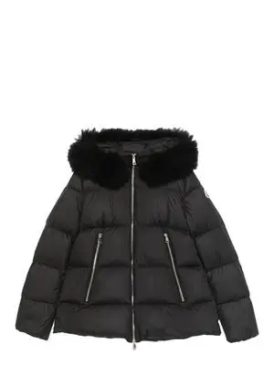 Moncler Fur Hooded Padded Parka - Black