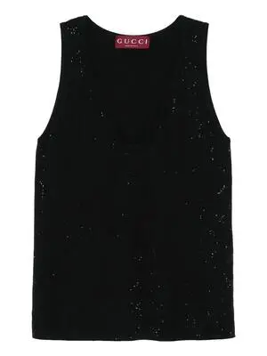 Gucci Gg Crystal-embellished Top - Black
