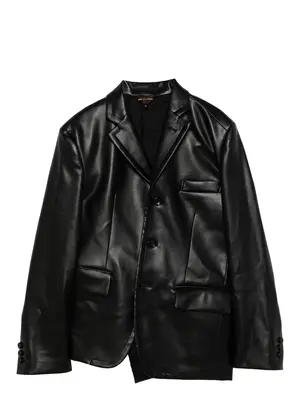 Comme Des Garçons Asymmetric Faux Leather Jacket - Black