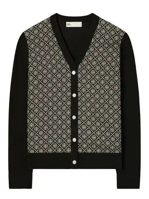 Tory Burch Silk-front Cardigan - Black