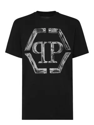Philipp Plein Ss Strass Hexagon T-shirt - Black