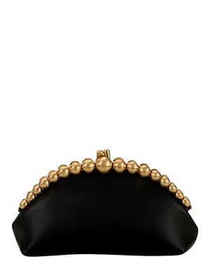 CULT GAIA Una Beaded Leather Clutch Bag