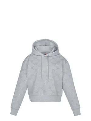 Mcm Crystal Monogram Hoodie - Melange Grey