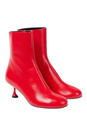 Proenza Schouler Leather Ankle Boots - Red