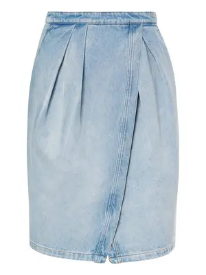 Dries Van Noten Denim Midi Skirt - Blue