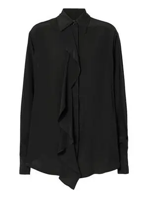 Victoria Beckham Ruffled Silk Blouse - Black