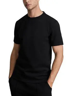 REISS Bradley Interlock Tee - Navy Blue