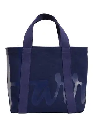Harrods Mini Cotton Logo Tote - Navy