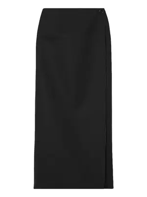 Marie Adam-Leenaerdt Reversible Wool Maxi Wrap Skirt - Black