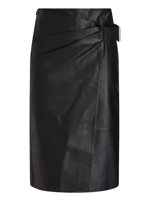 ACNE STUDIOS Acne Studios Pleated Leather Wrap Skirt