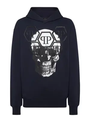 Philipp Plein Skull Long-sleeve Hoodie - Blue
