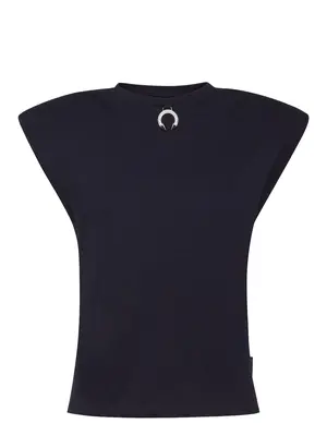 Philipp Plein Charm-detail Cotton Tank Top - Blue
