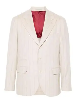 Brunello Cucinelli Striped Blazer - Neutrals