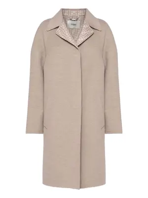 Fendi Ff-motif Coat - Neutrals