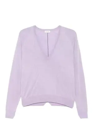 LANVIN Pointelle-trim Sweater - Purple