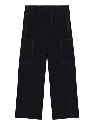 Sunnei Contrast-stitching Wide-leg Trousers - Blue
