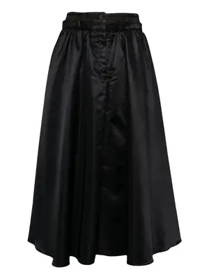 JUUN.J Double Waist A-line Skirt - Black