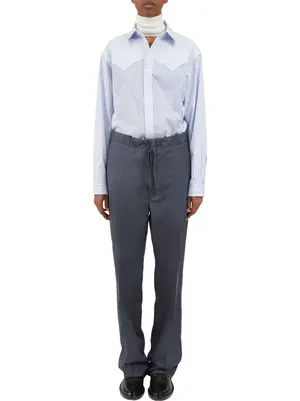 MAISON MARGIELA Moiré-effect Straight-leg Trousers - Grey