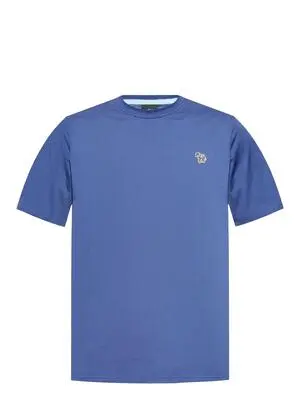 Paul Smith Zebra-appliqué Cotton T-shirt - Blue