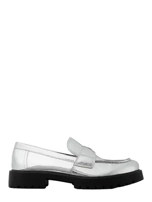 Tory Burch Classic Lug Loafers - Silver
