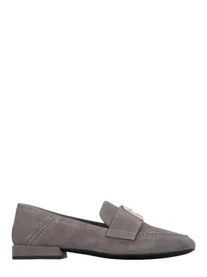 Furla Plaque Suede Loafers - Grey