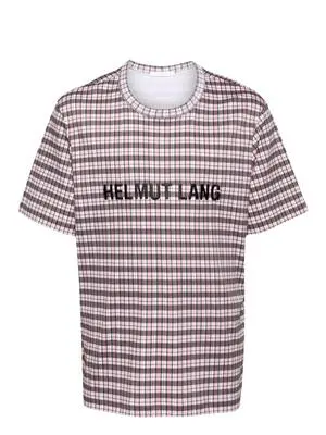 Helmut Lang Logo-print Checked T-shirt - White