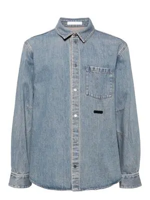 Helmut Lang Curved Denim Shirt - Blue