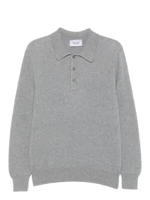D4.0 Fine-ribbed Polo Shirt - Grey