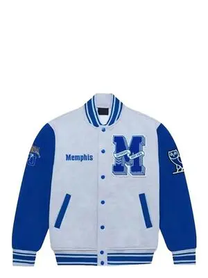 OVO X Ncaa Memphis Tigers Fleece Varsity Jacket - Heather Grey
