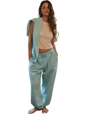 Free People Slow It Down Joggers Blue Elixir