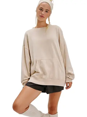 Free People Intimately Slow It Down Pullover Morning Oat