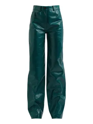 16Arlington 16 Arlington Vante Straight-Leg Leather Trousers Teal