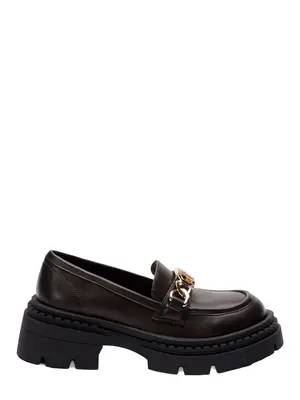 TWINSET TWINSET Oval T Loafers 11946 Coffee Chocolate