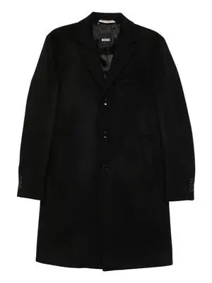BOSS Virgin Wool-cashmere Felted Coat - Black