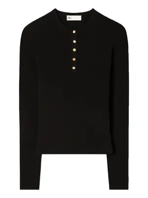 Tory Burch Fine-ribbed Jumper - Black