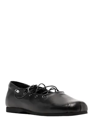 Our Legacy Laced Leather Ballerina Shoes - Black