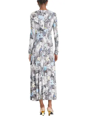 Tory Burch Printed Jersey Midi Dress - Blue