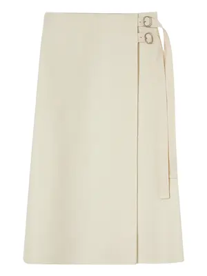 JIL SANDER Wrap-design Midi Skirt - White