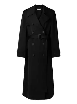 Stella McCartney Belted Double-breasted Trench Coat - Black