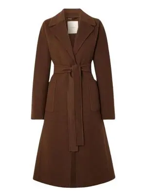 Purdey Portman Belted Wool And Cashmere-blend Coat - Brown