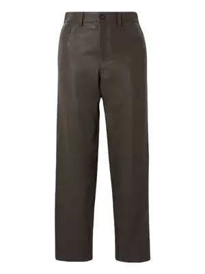 TOTEME Straight-leg Leather Pants - Brown