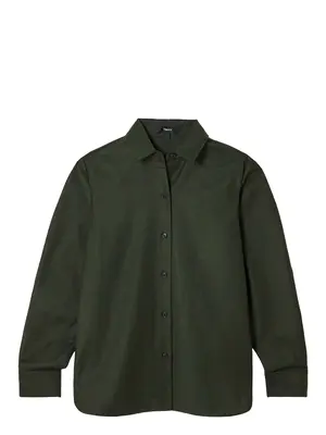 Theory Theory Wool Shirt Dark Green
