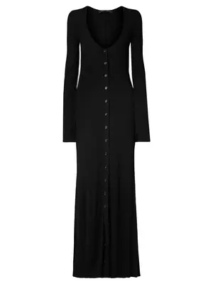 Proenza Schouler Athena Ribbed-knit Maxi Dress - Black